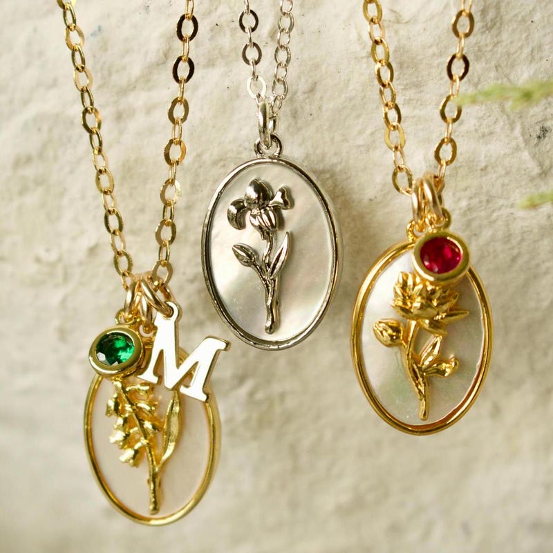 Birth Flower Jewelry - Etsy