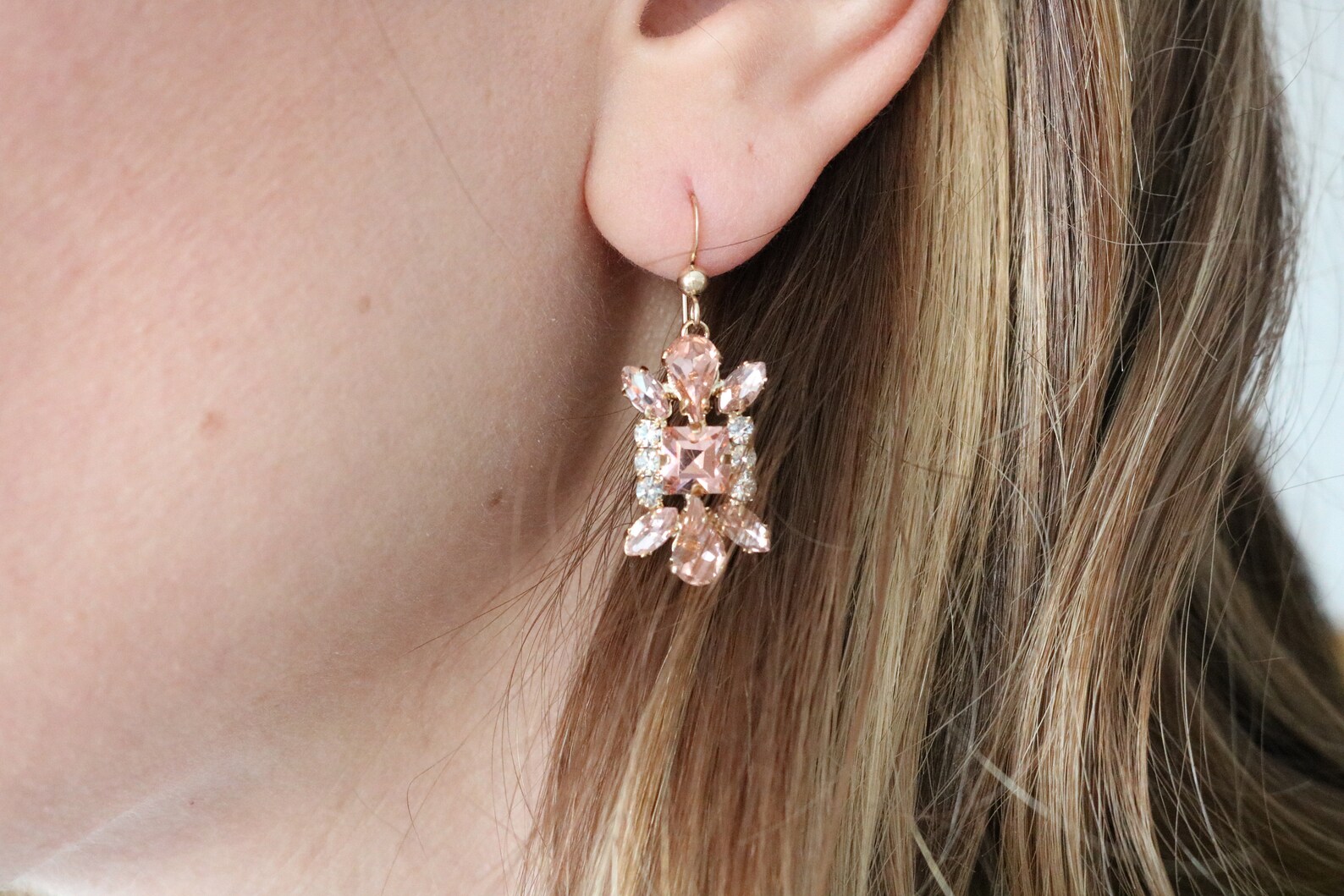Blush Jewelry Blush Earrings Bridal Earrings Bridesmaid - Etsy