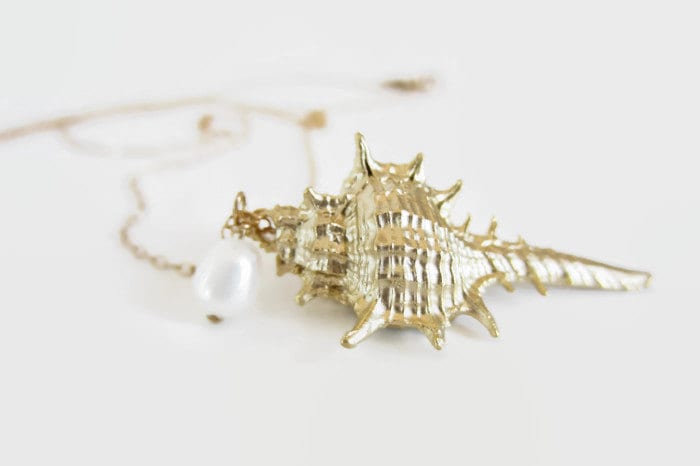 Seashell Necklace, Conch Shell Necklace, Pearl Jewelry, Beach Jewelry ...