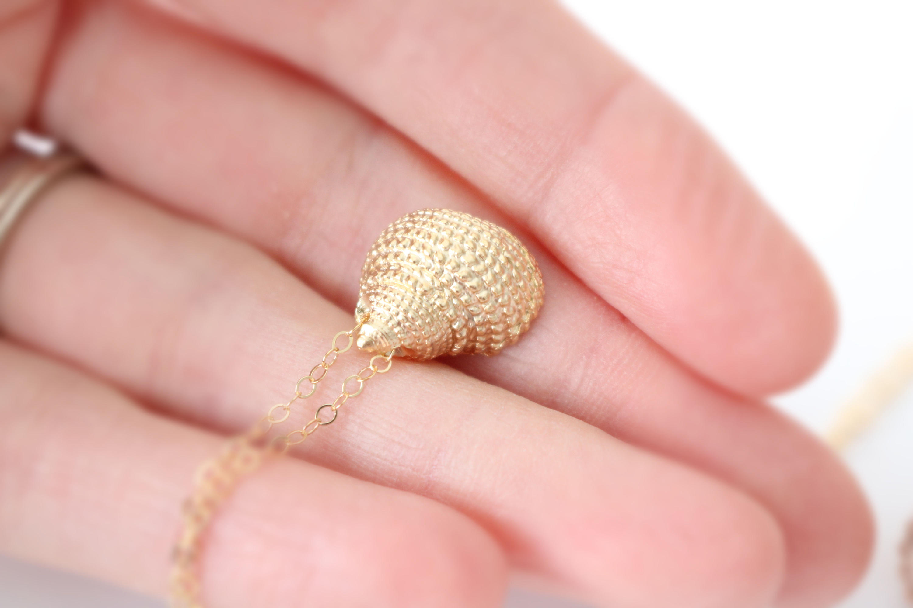 Seashell Necklace Gold Sea Shell Necklace Intricate Shell | Etsy