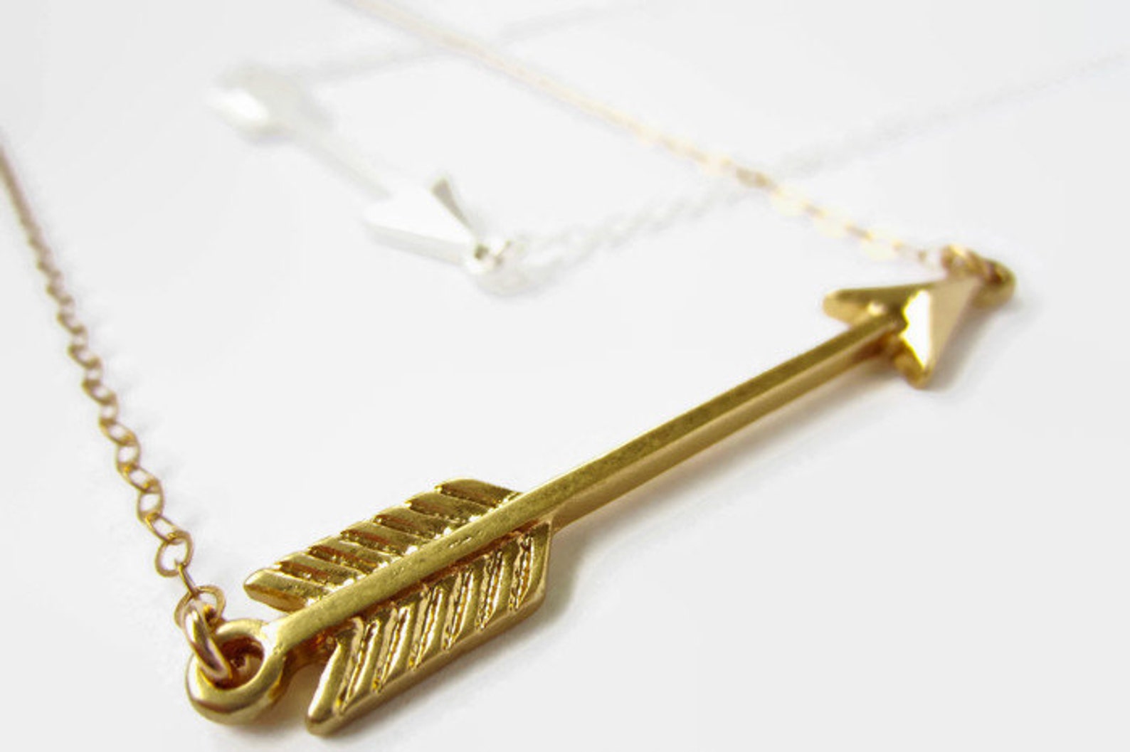 Gold Arrow Necklace Silver Arrow Jewelry Bar Necklace - Etsy Canada