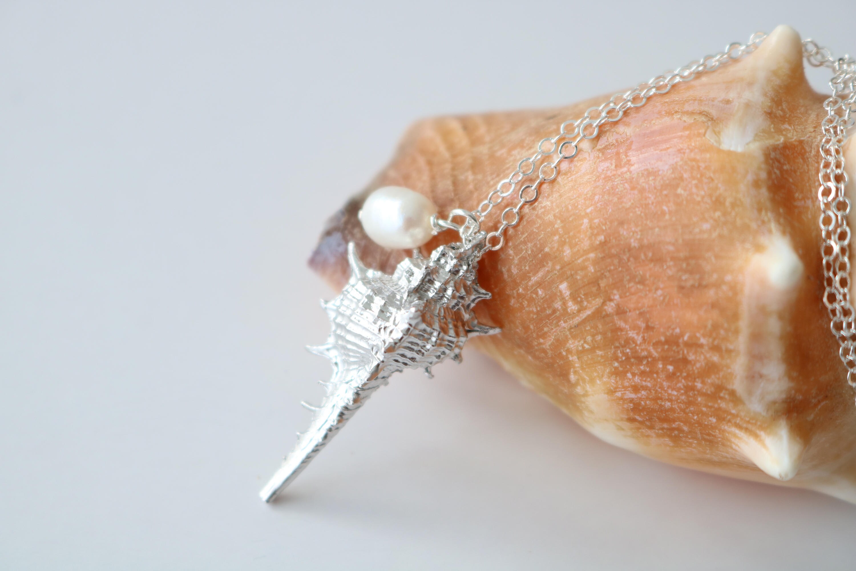 Seashell Necklace, Conch Shell Necklace, Pearl Jewelry, Beach Jewelry ...