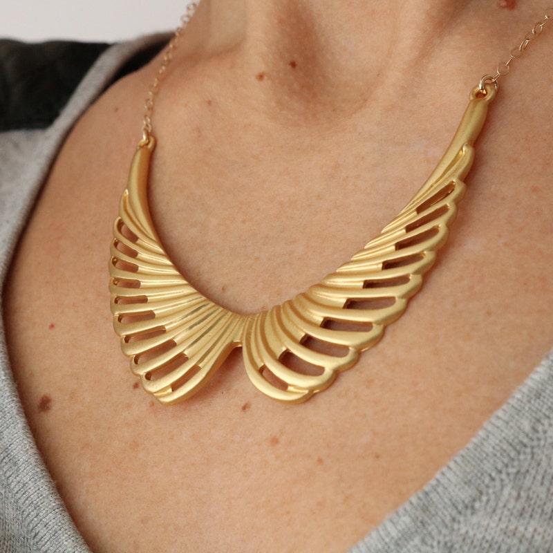 Gold Bib Necklace - Etsy
