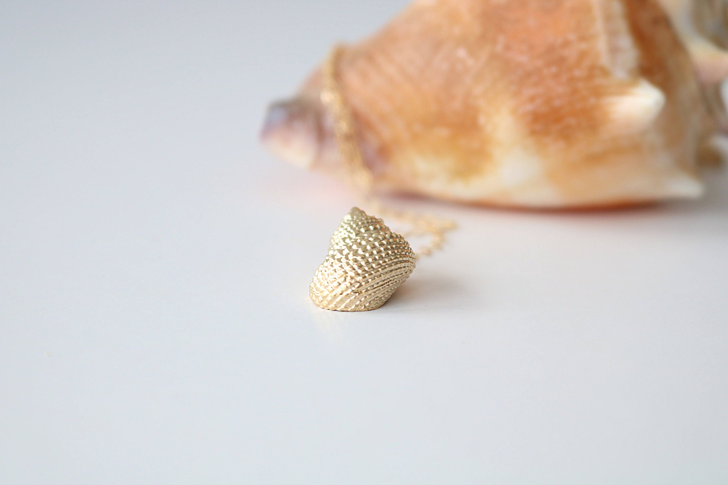 Seashell Necklace Gold Sea Shell Necklace Intricate Shell | Etsy