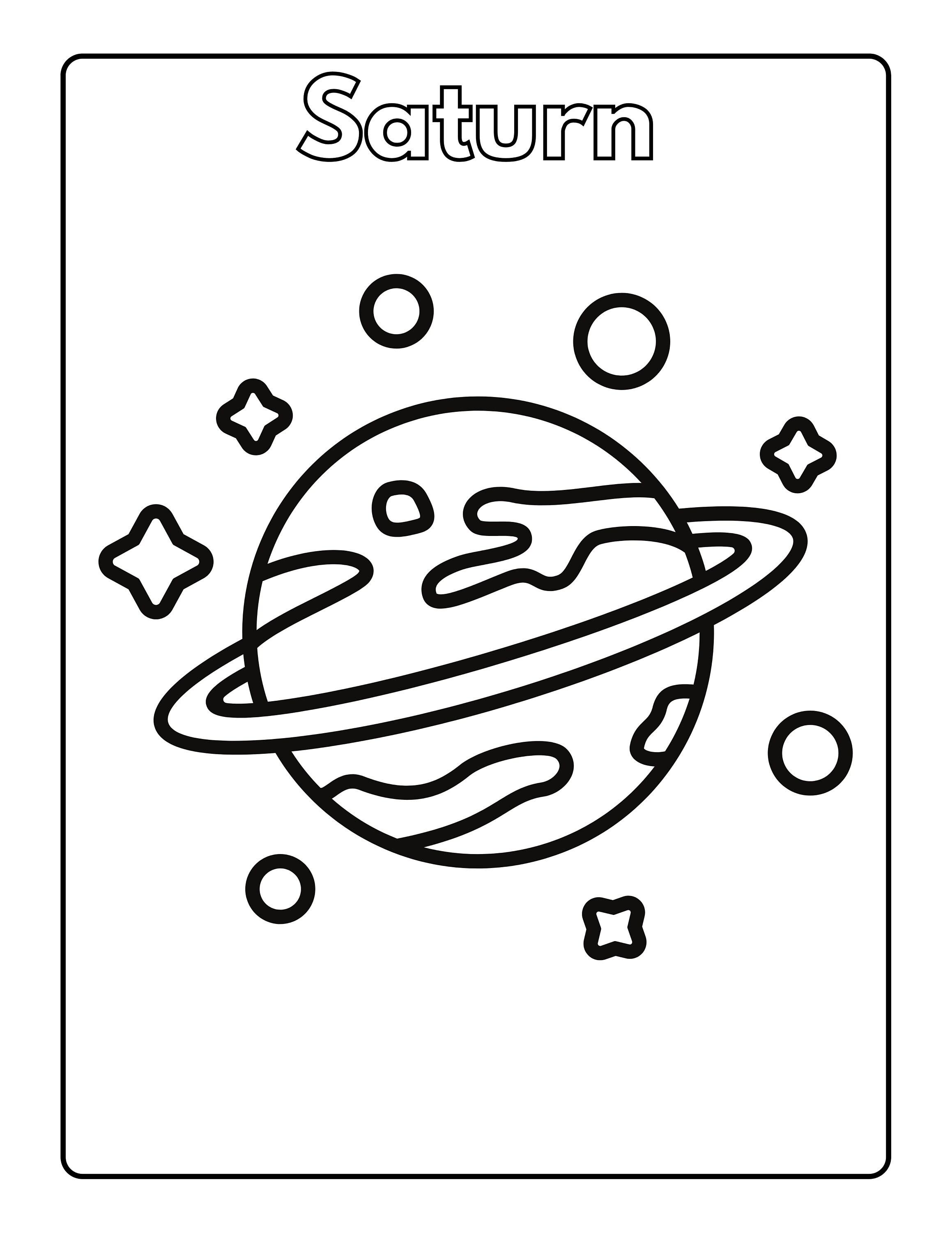 Children's Coloring Book Printable Solar System Planets Coloring Pages ...