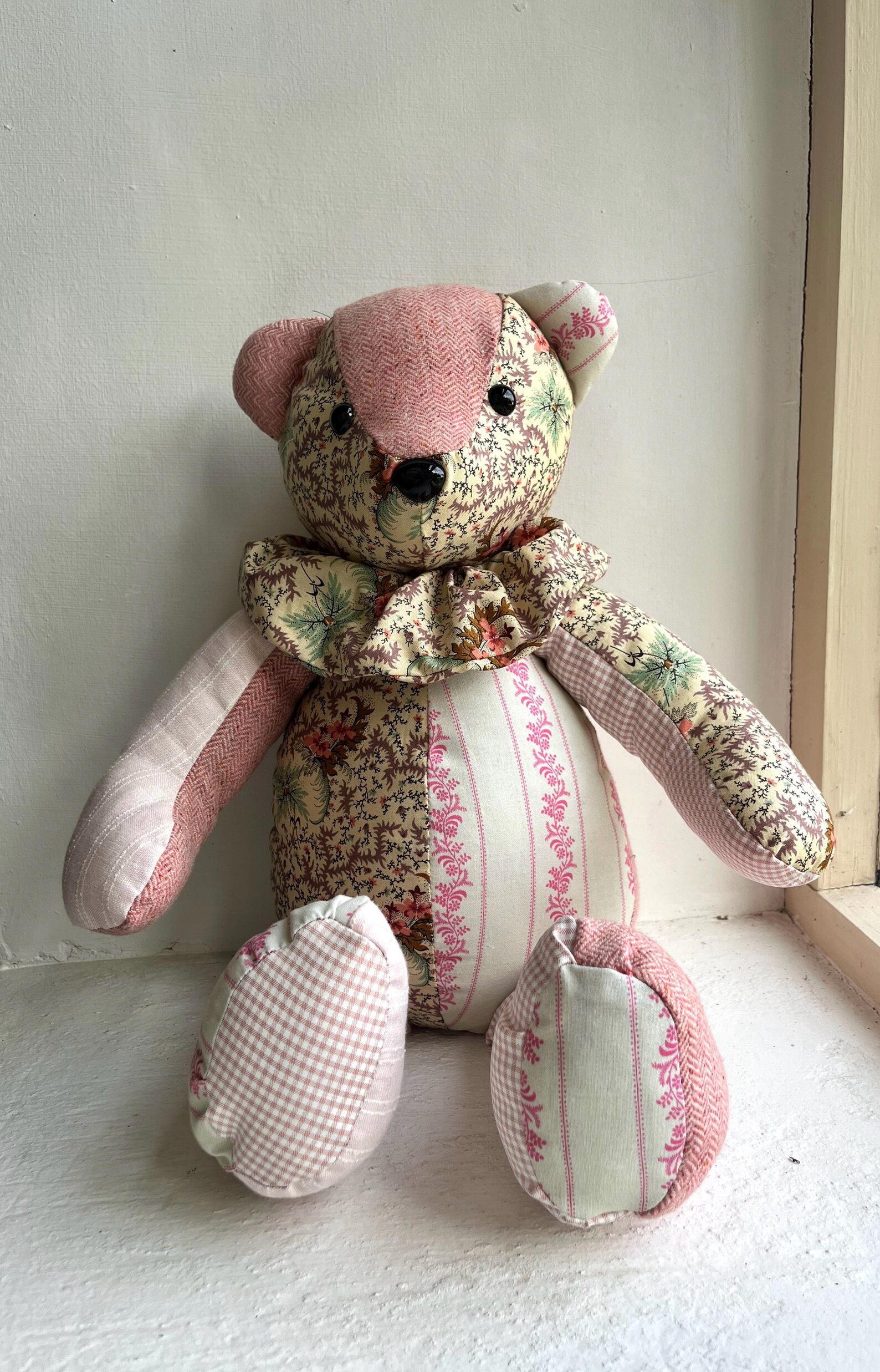 Keepsake Pink Patchwork Teddy Bear - Etsy