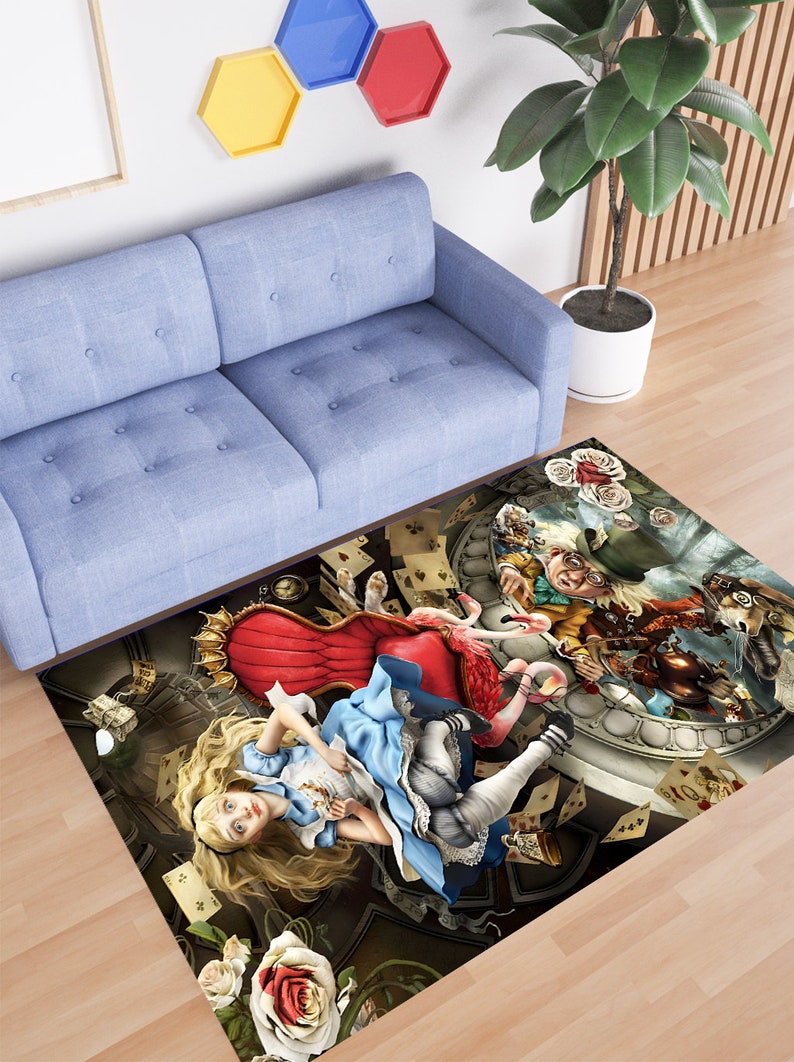 Birds Eye Wiev Alice in Wonderland Rug,alice in Wonderland Rug,chıld ...
