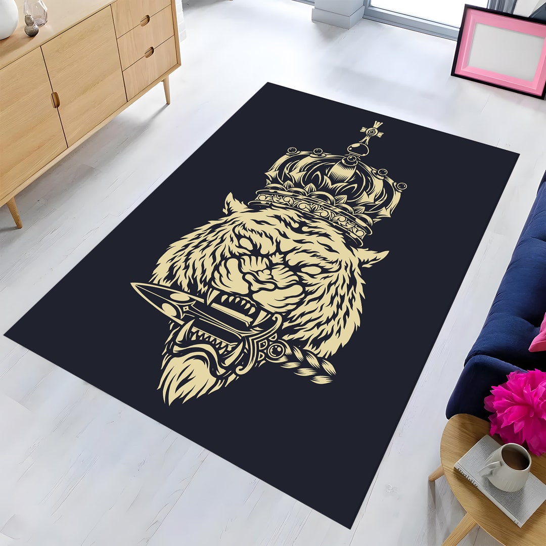 Tiger Head Rug,roaring Tiger Head,custom Tiger Rug,tattoo Inspiration ...