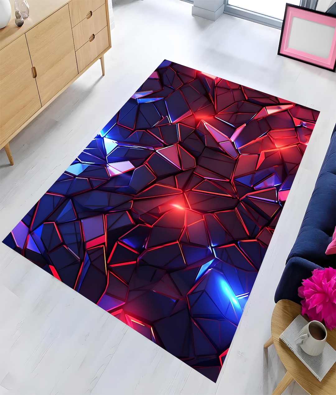 Neon Colorful Rug,neon Rug,cool Rug,gaming Illusion Rug,e-spor Rug,neon ...