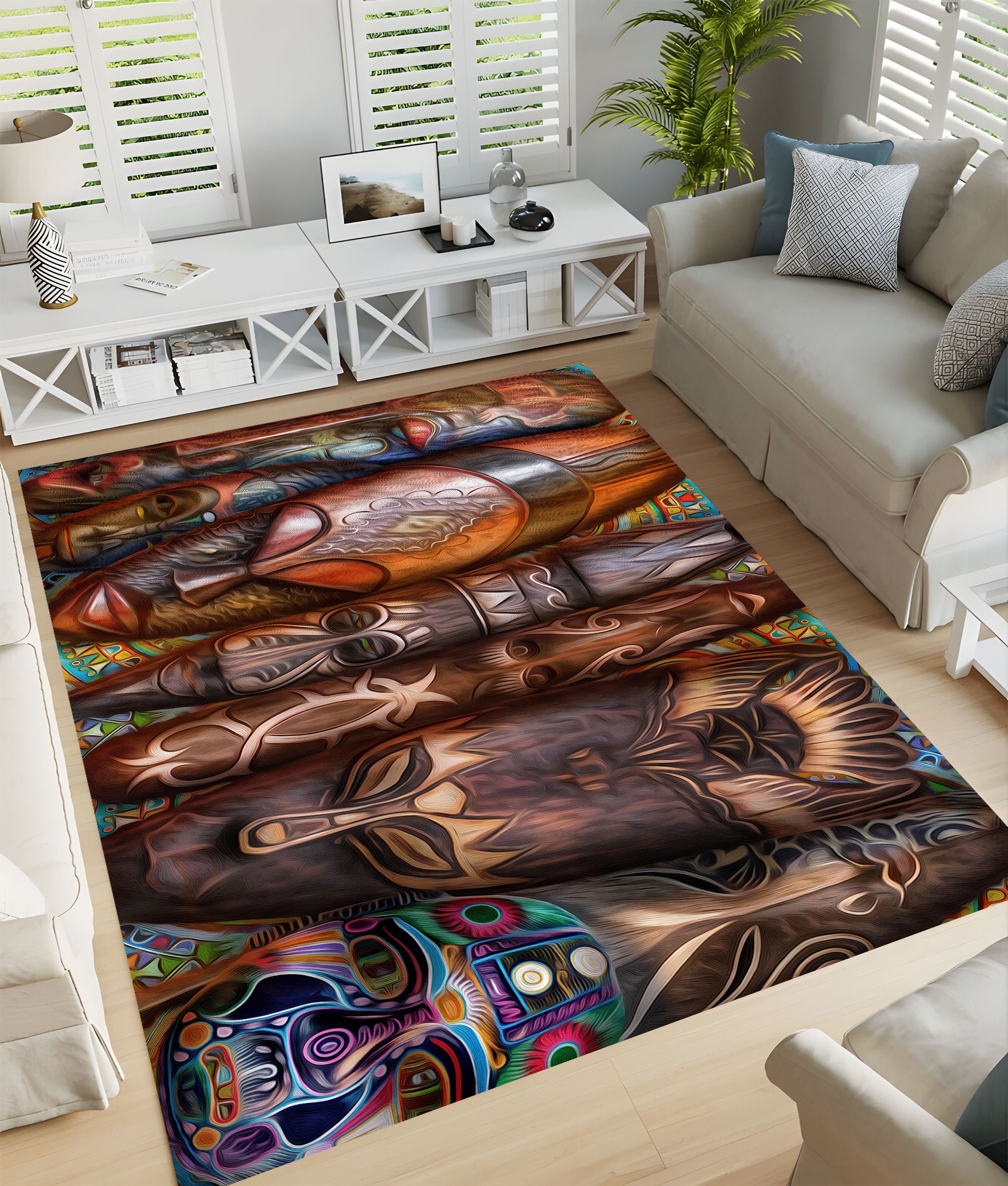 African Masks Design Rug,poster Print Decor for Home,office Decor Rug ...