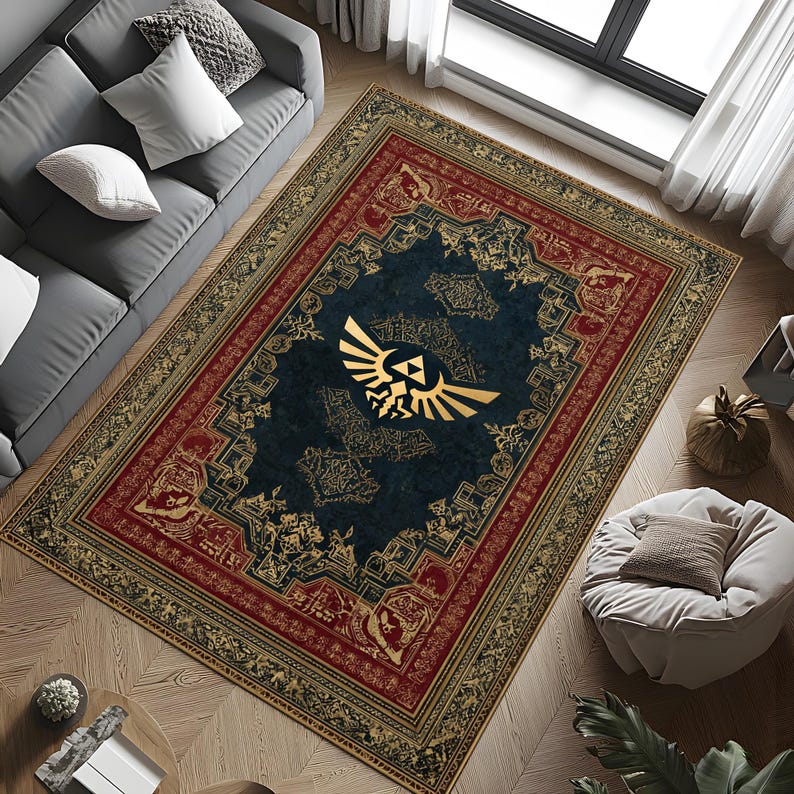 Zelda Rug, Legend of Zelda Rug, Gaming Room Decor, Retro Game Theme ...