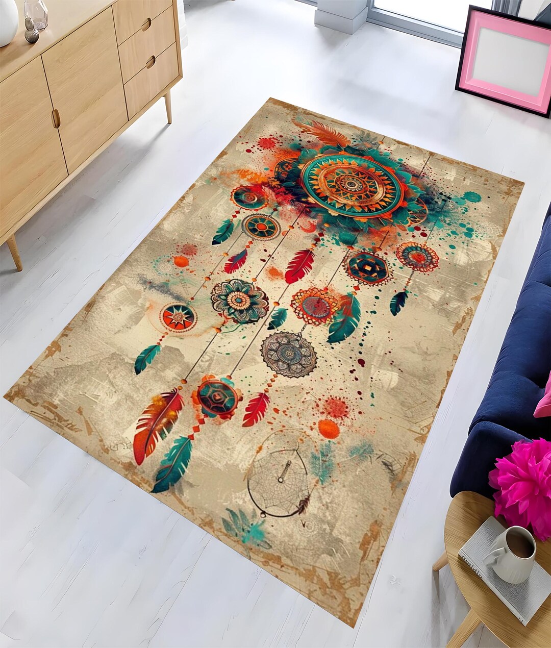 Mandala Rug, Mandala Pattern Rug, Mandala Design Rug, Color Therapy ...
