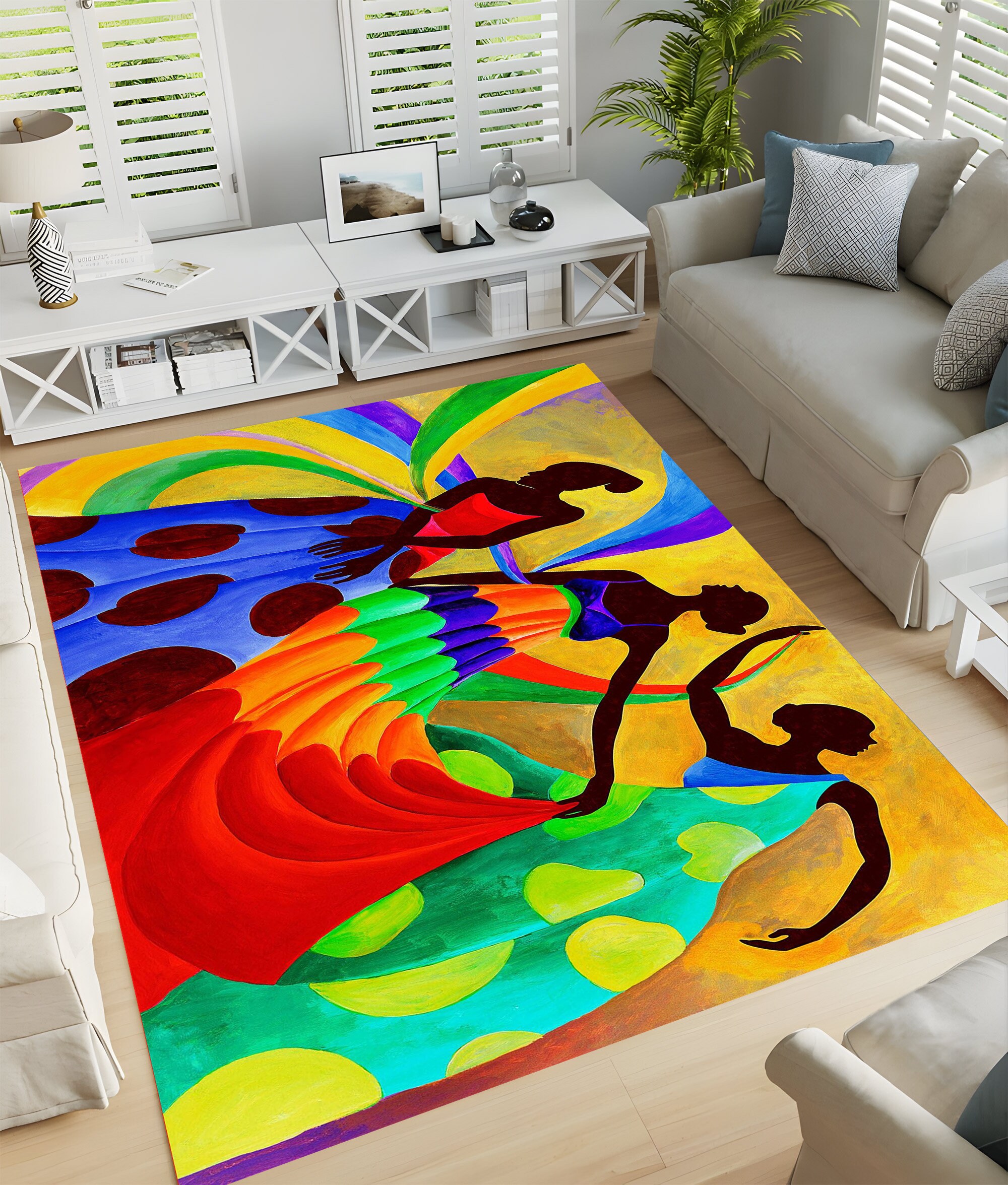 African Motifs Rug,african Art Rug,african Dance Rug,african Women ...