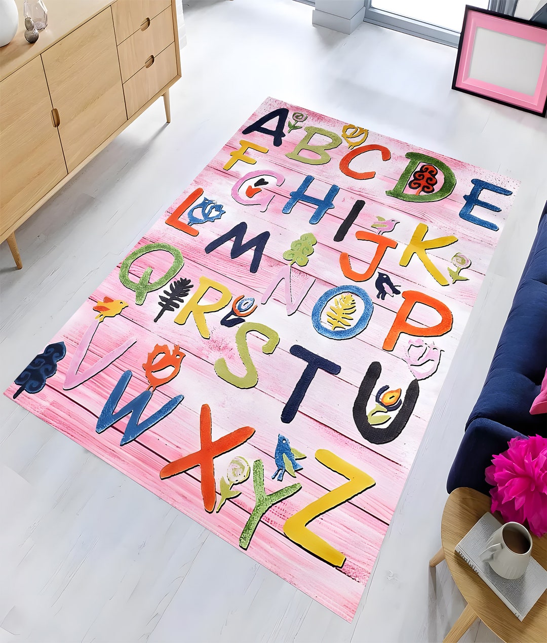 Alphabet Learning Rug,alphabet Rug,kindergarten Rug,nursery Rug ...