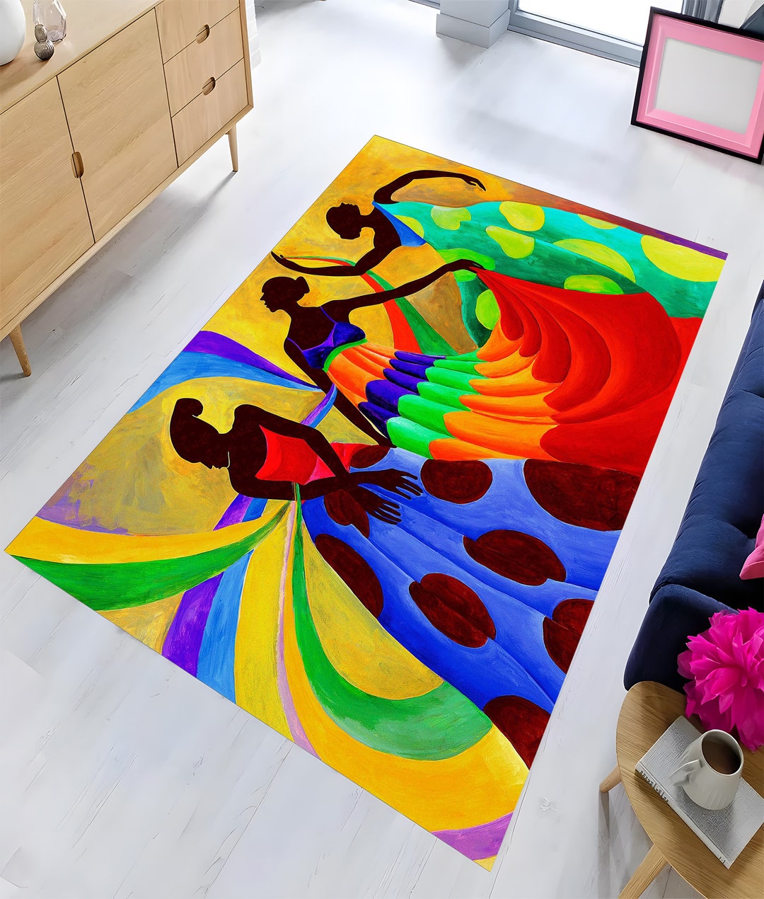 African Motifs Rug,african Art Rug,african Dance Rug,african Women ...