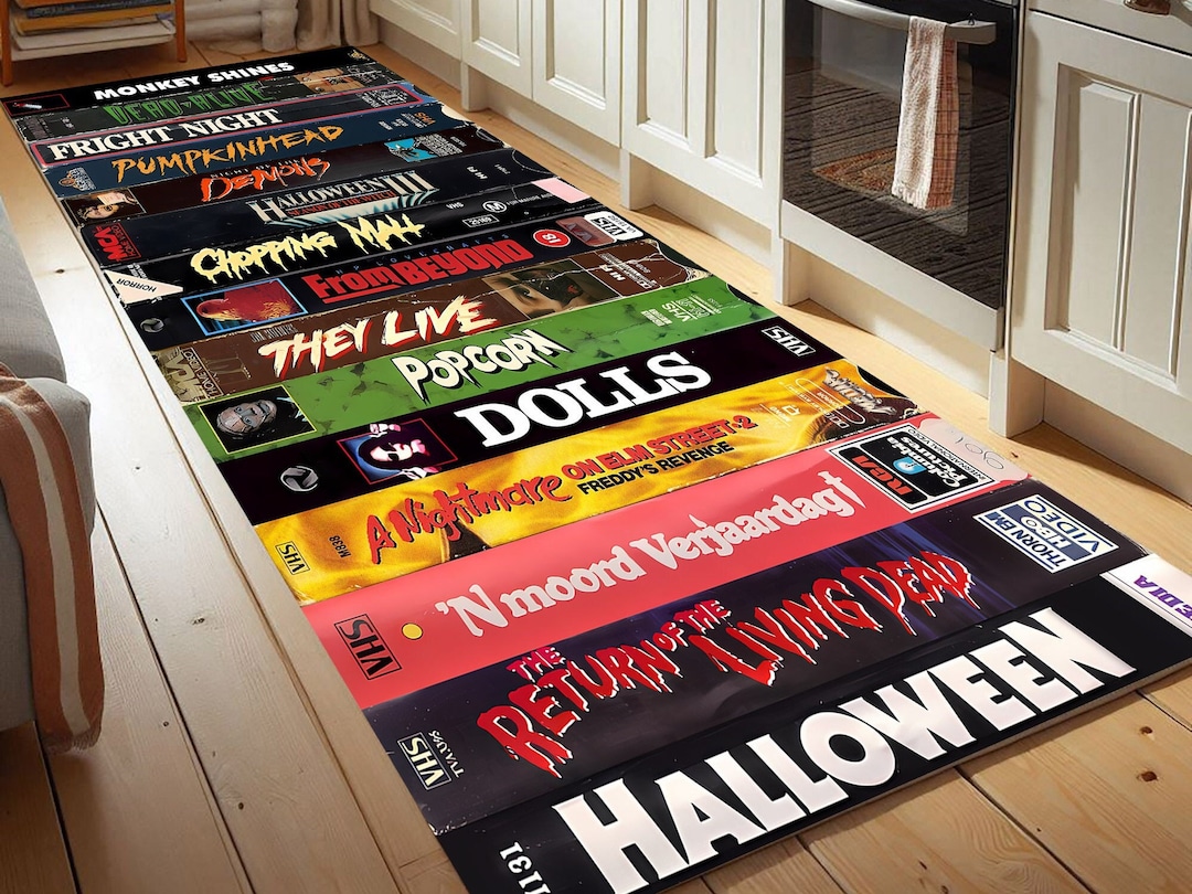 Vhs Case Themed Horror Rug,horror Movie Themed Rug, Nostalgic Retro ...