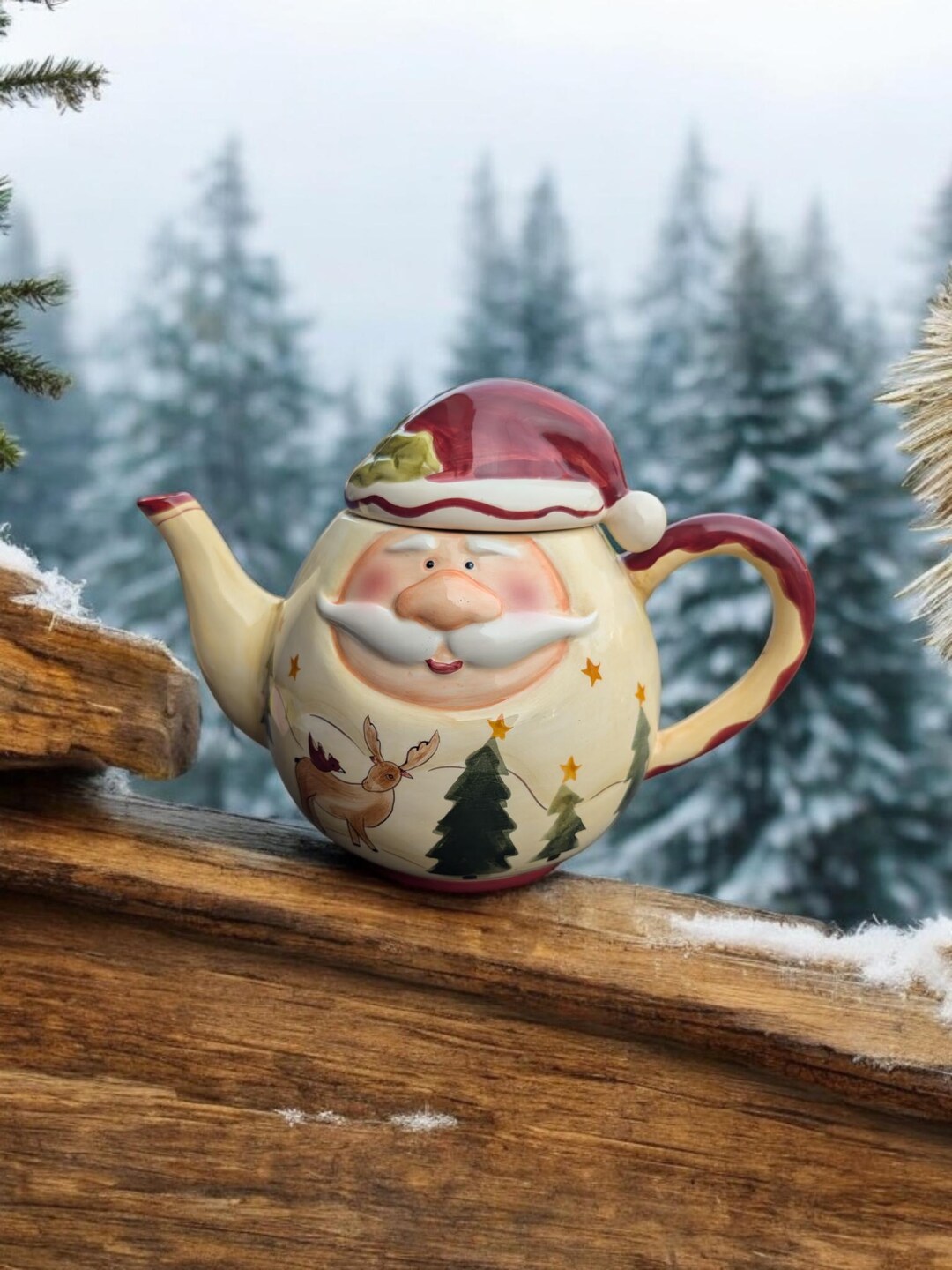 Unique Vintage Santa Teapot - Etsy