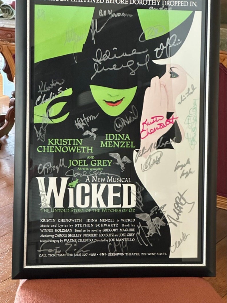 Wicked 2003 Original Broadway Cast Signed Poster REDUCED Moving and ...