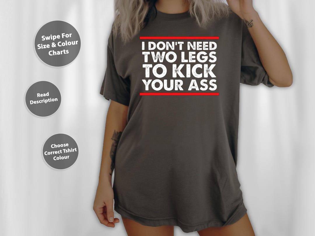 Leg Amputee Shirt Funny Humor Amputation Support Joke Gifts T-shirt ...