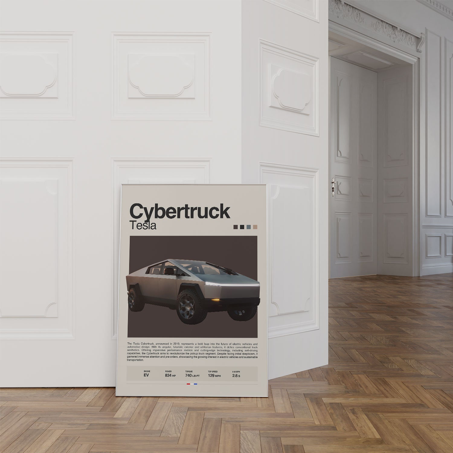 Tesla Cybertruck Poster, Tesla Poster, Car Poster, Motorsports Poster ...