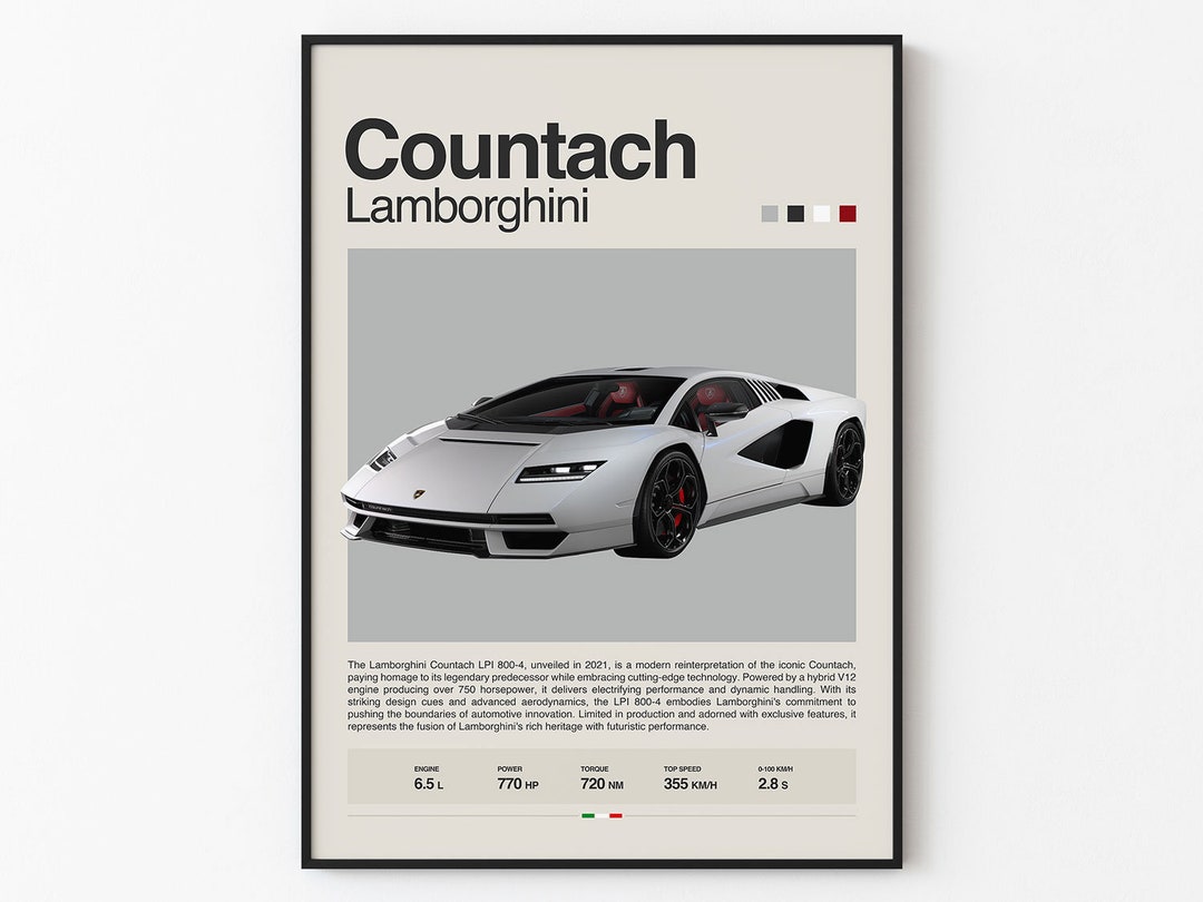 Lamborghini Countach Poster, Countach Poster, Car Poster, Motorsports ...