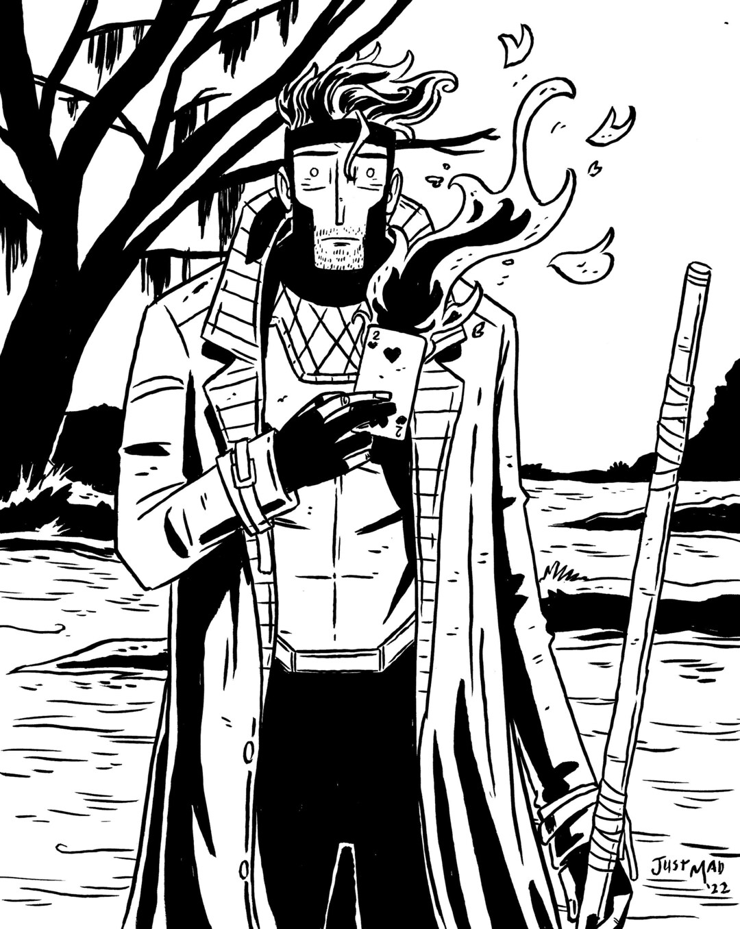 Gambit Original Ink Illustration - Etsy