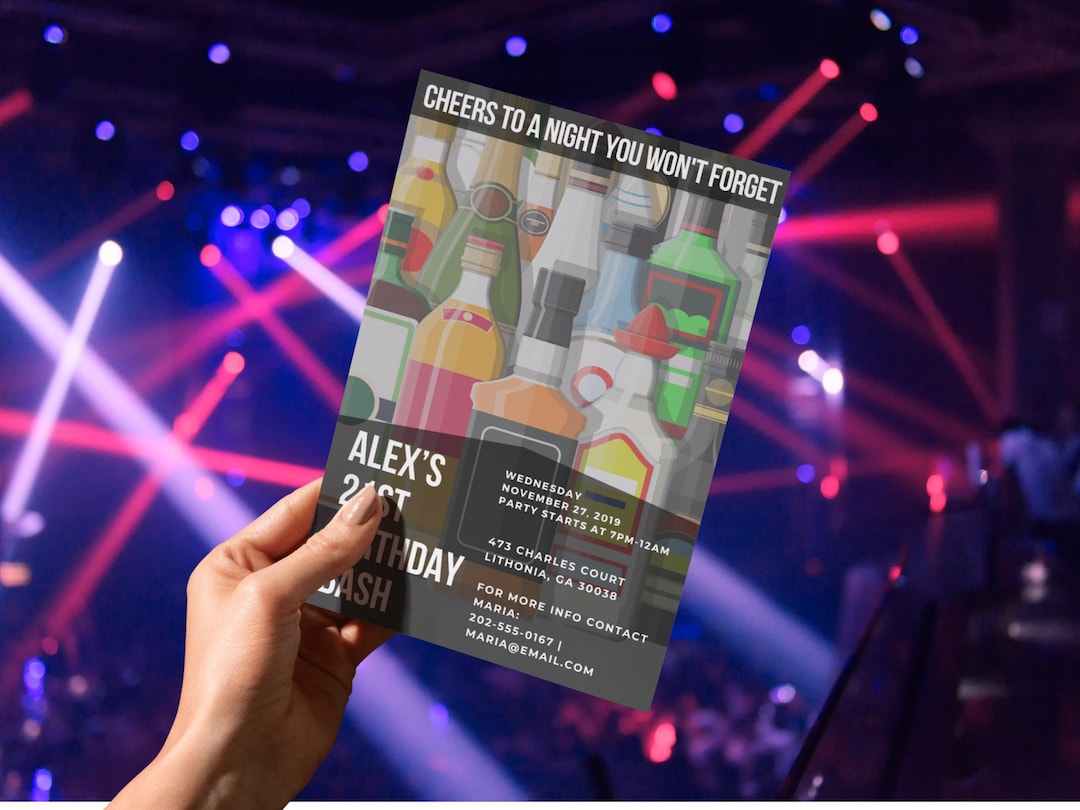 Editable Party Invitation | Boozy Party Template | Digital & Printable ...