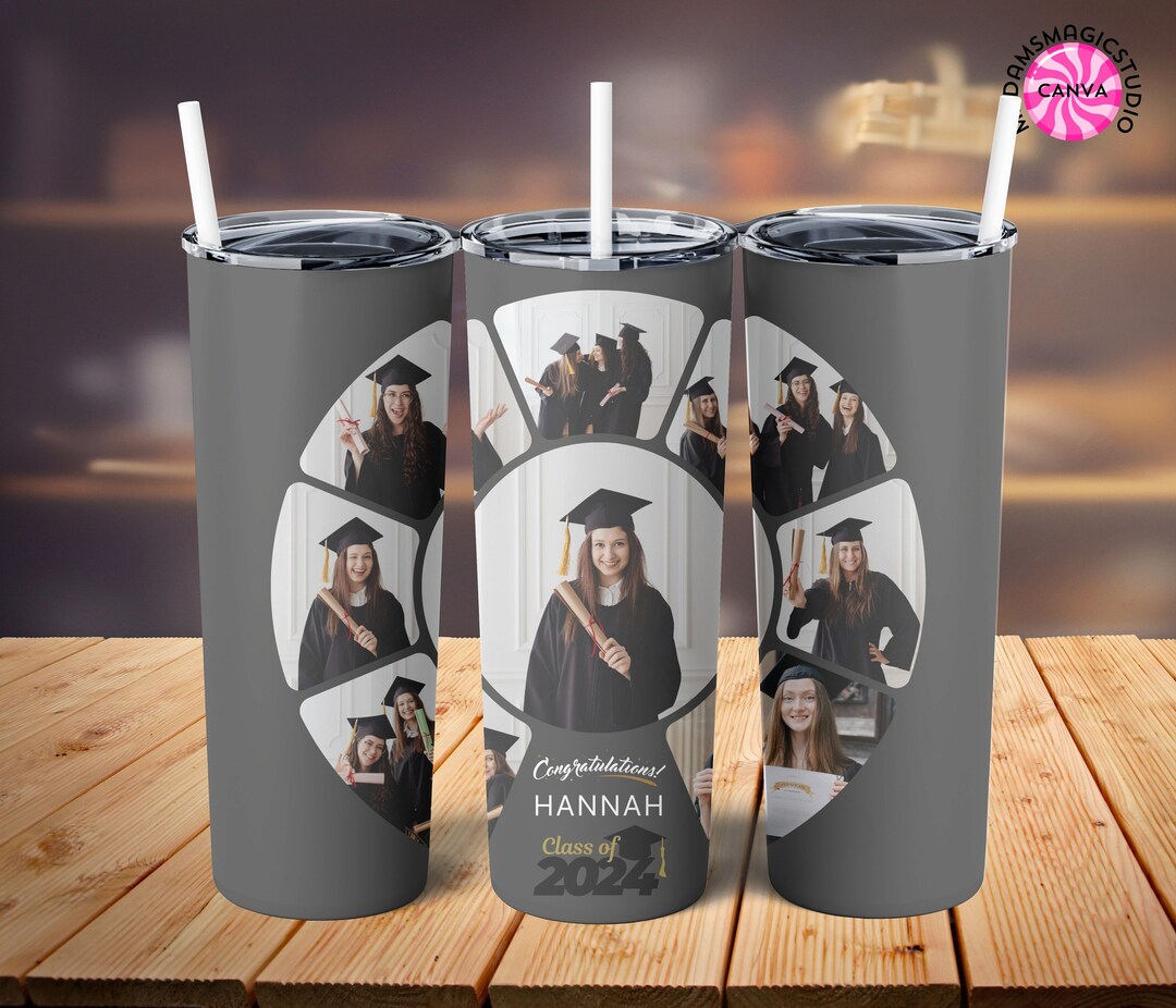 Graduate Class of 2024 Name Tumbler Wrap, 20oz Skinny Tumbler PNG ...