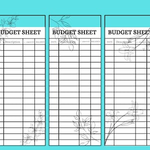 Minimalist Floral Budget Sheet Printable | A6 Cash Envelope Tracker ...