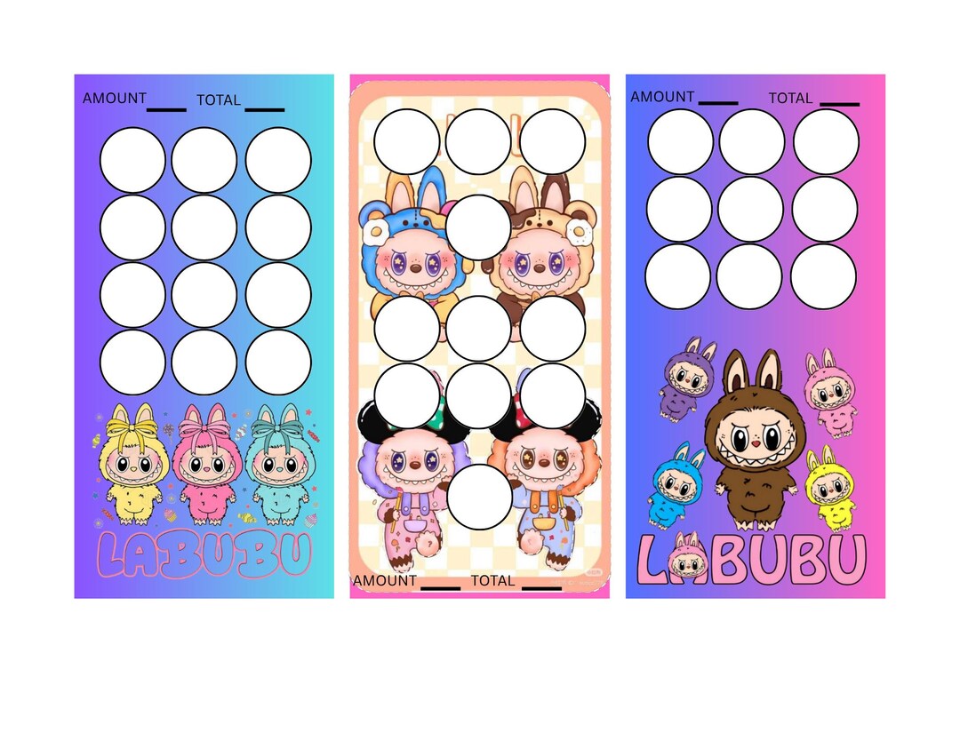 Labubu Savings Challenge Template | Printable Kawaii Budget Tracker ...