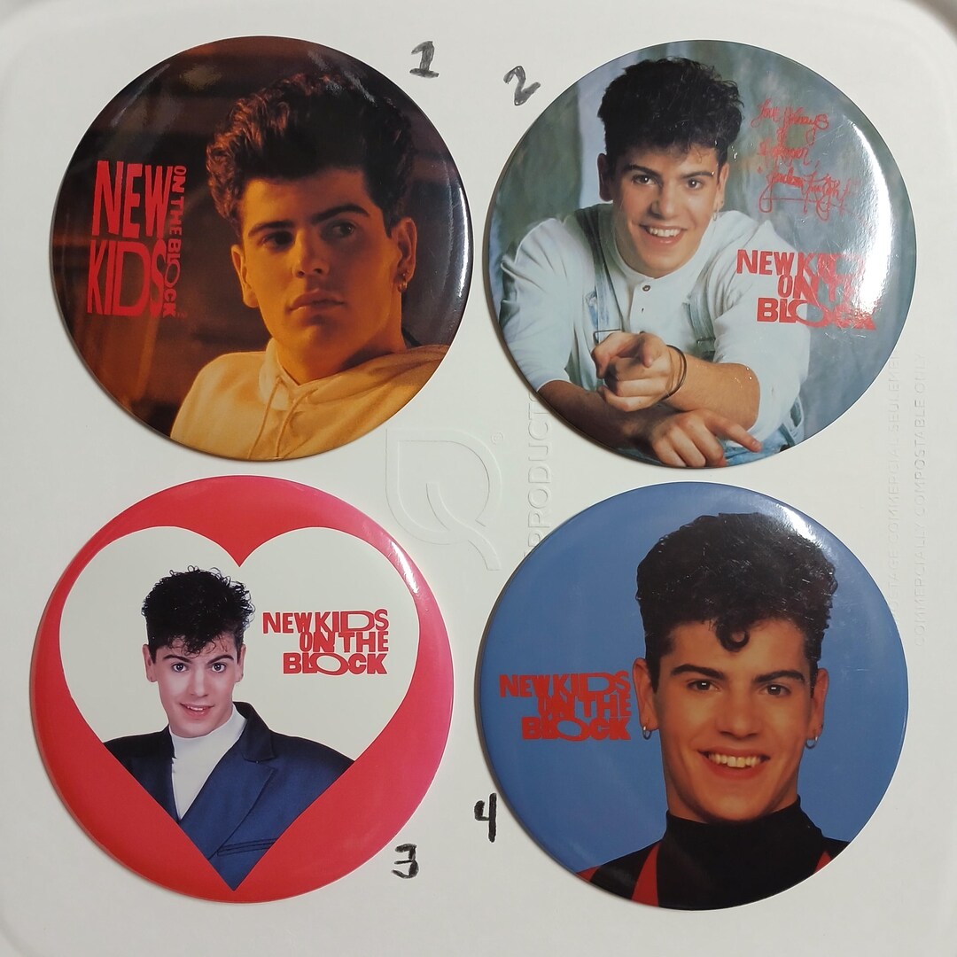 Large Vintage NKOTB Pins Buttons New Kids on the Block Oversized 6 ...