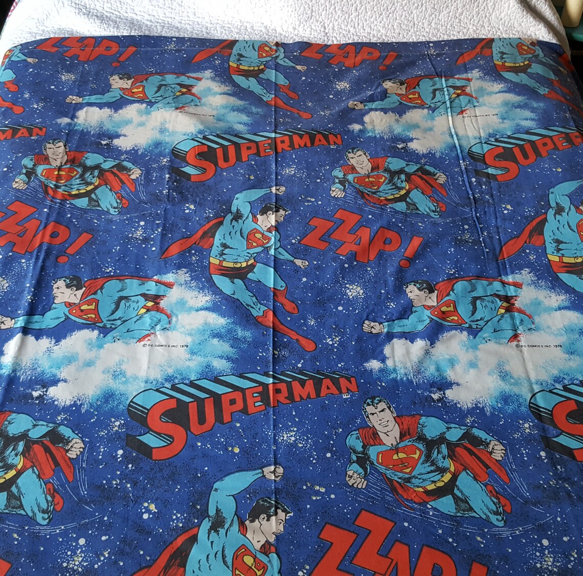 Vintage 1978 Superman Twin Top Sheet Bedding Bed Flatsheet - Etsy