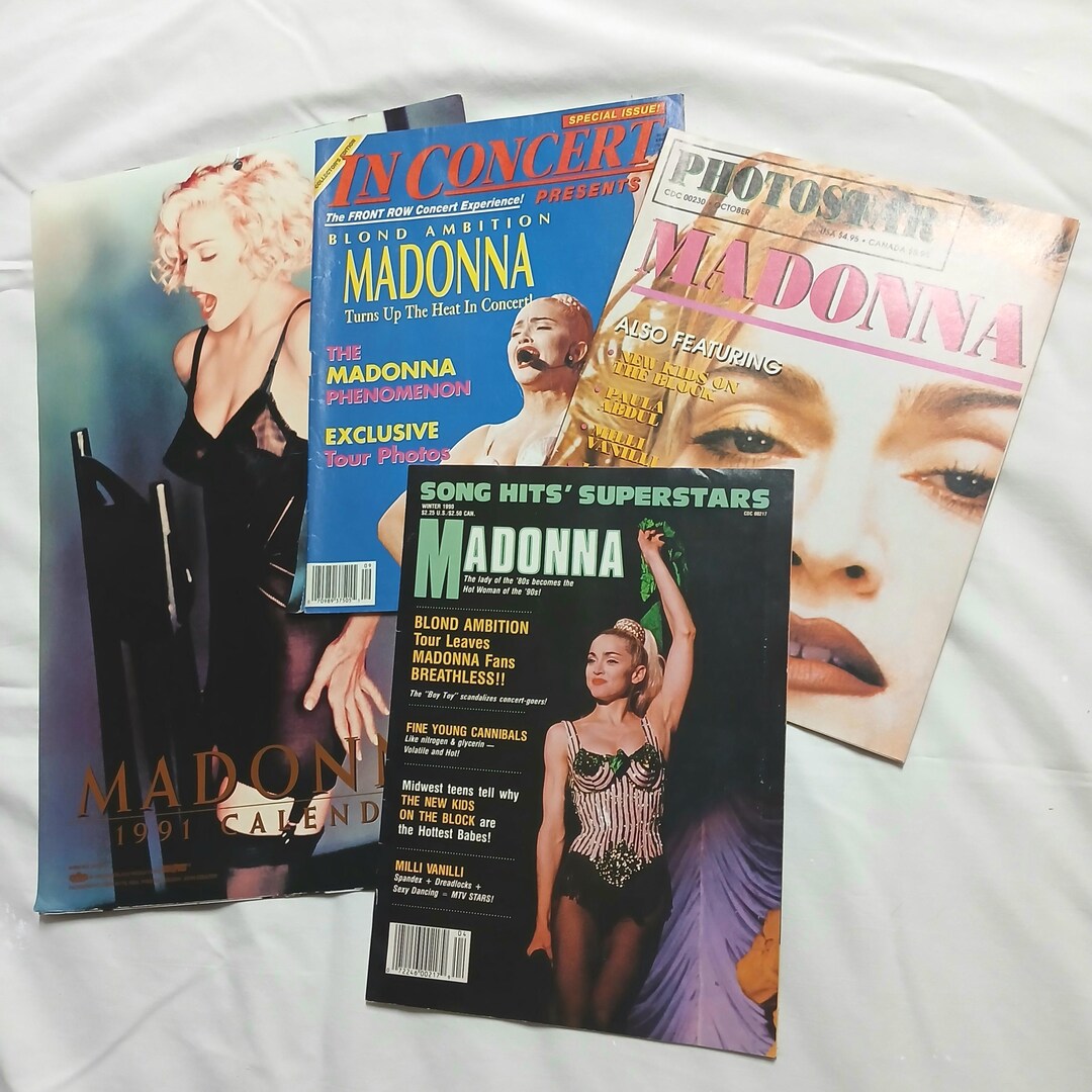 Rare Madonna Bundle 1991 Calendar & 3 Vintage Madonna Magazines 90s ...