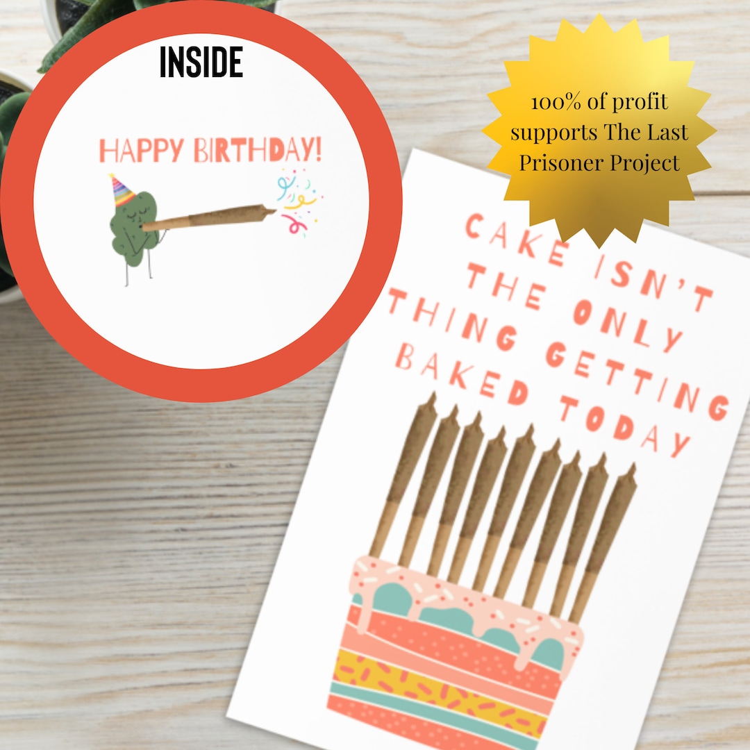 Funny Weed Birthday Card for Stoner Birthday Card Marijuana-themed ...