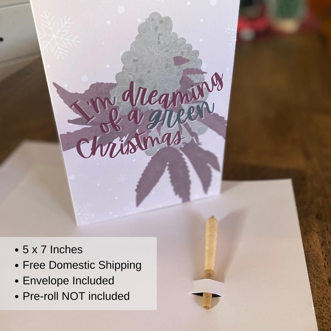 Stoner Christmas Card: Green Christmas, Pothead Gift (5x7 Inches) - Etsy