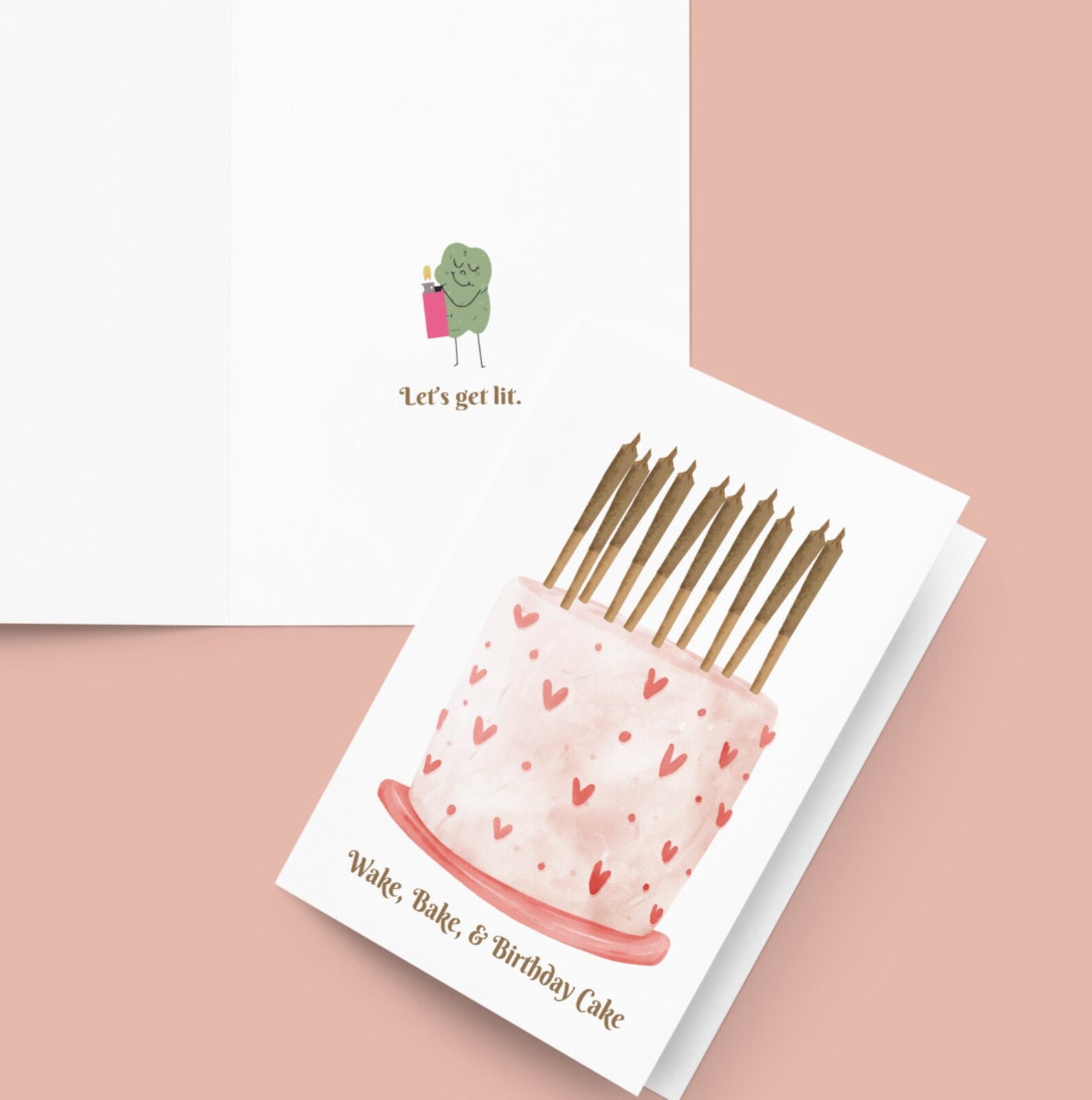 Wake Bake and Birthday Cake Stoner Birthday Card 420 Birthday Card for ...