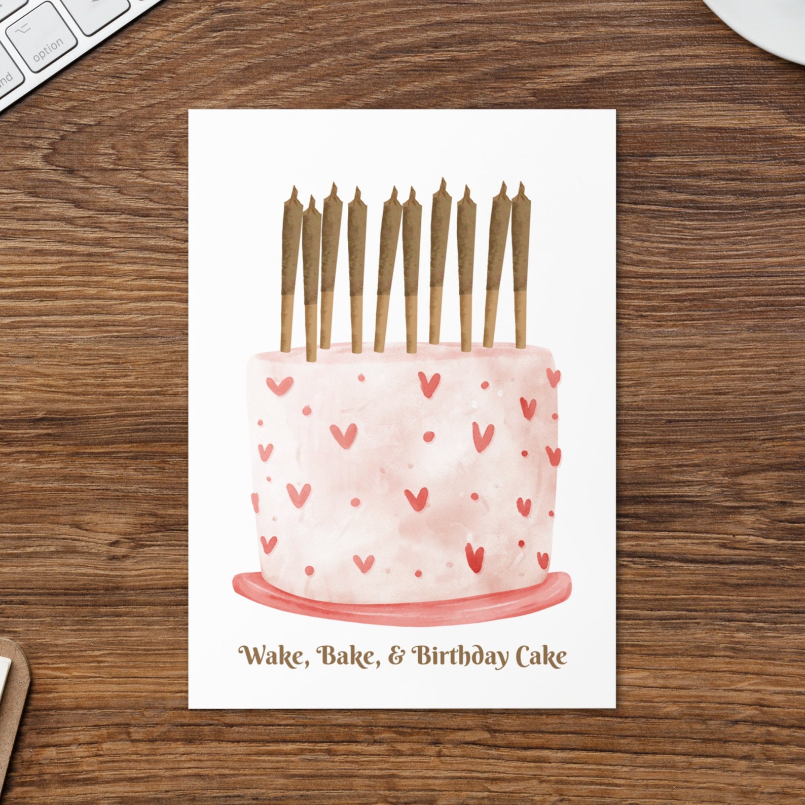 Wake Bake and Birthday Cake Stoner Birthday Card 420 Birthday Card for ...