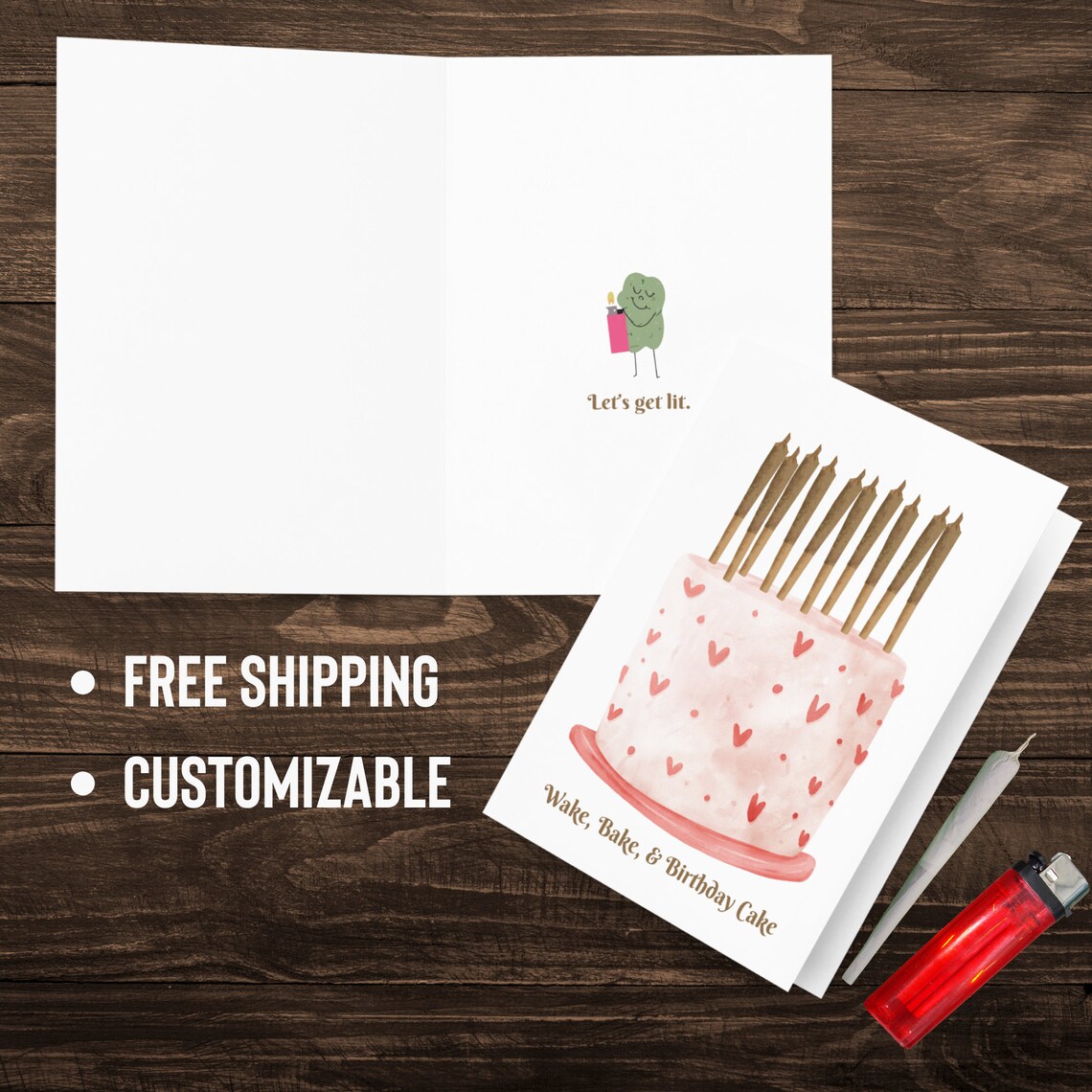 Wake Bake and Birthday Cake Stoner Birthday Card 420 Birthday Card for ...