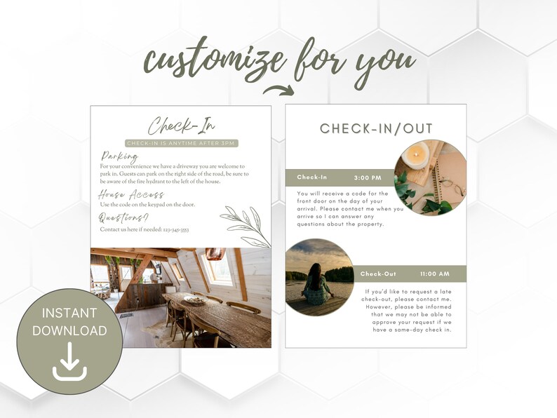 Airbnb Cabin Welcome Book Template: Customizable Canva Guide (digital ...