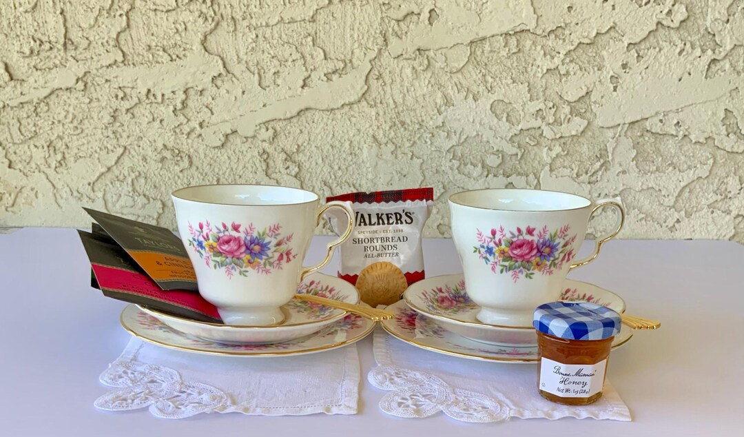 Vintage Queen Anne Tea Set for Two, Mothers Day, Gift for Her, Teacups ...