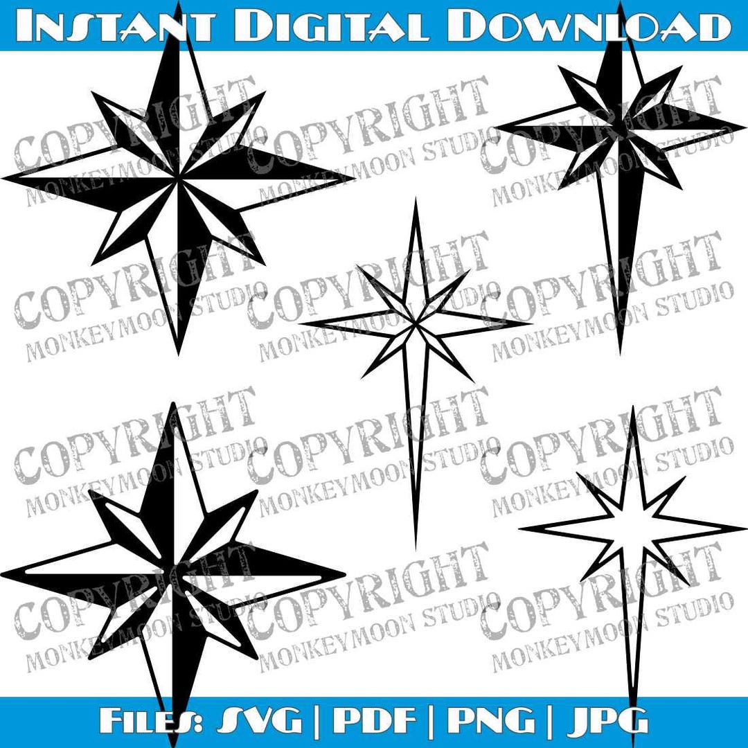 Nativity Star SVG: Christmas Star of Bethlehem, DIY Projects (digital ...