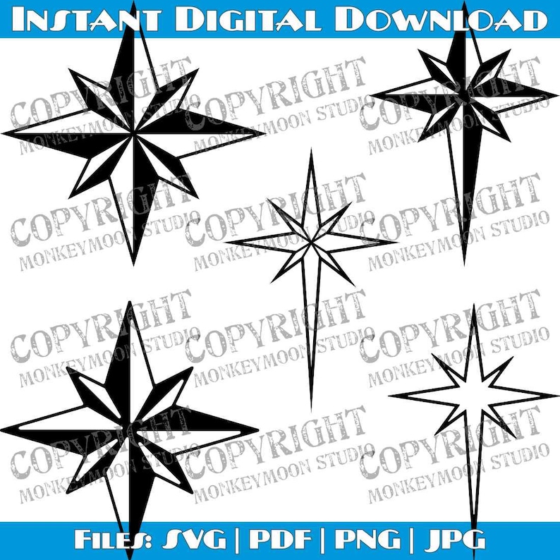 Nativity Star SVG: Christmas Star of Bethlehem, DIY Projects (digital ...