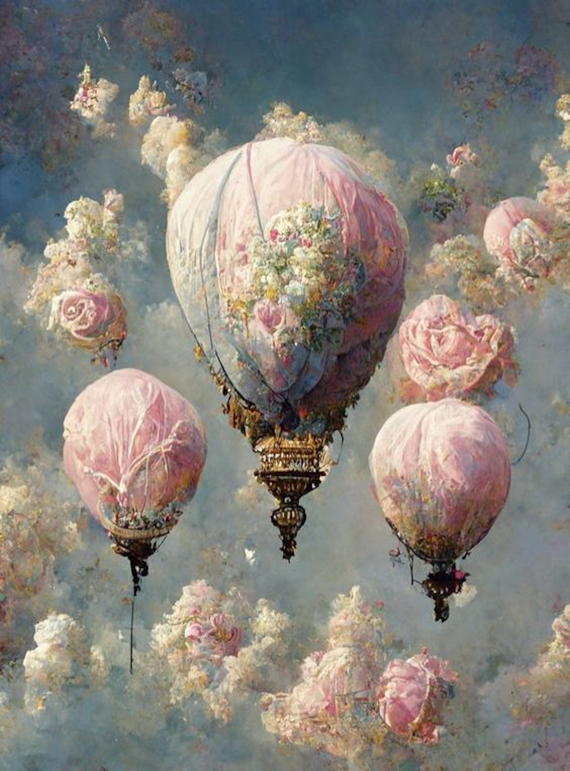 Flowers in the Sky |cottage Restyle Designer Decor | Decoupage Tissue ...