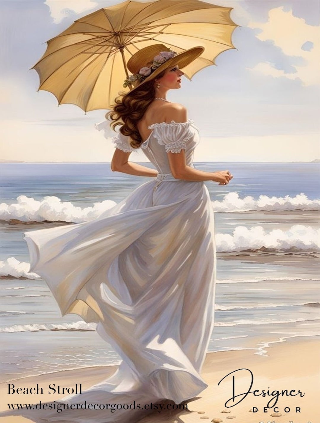 Beach Stroll | Designer Decor Decoupage Tissue Paper. 18lb Paper | 17 ...