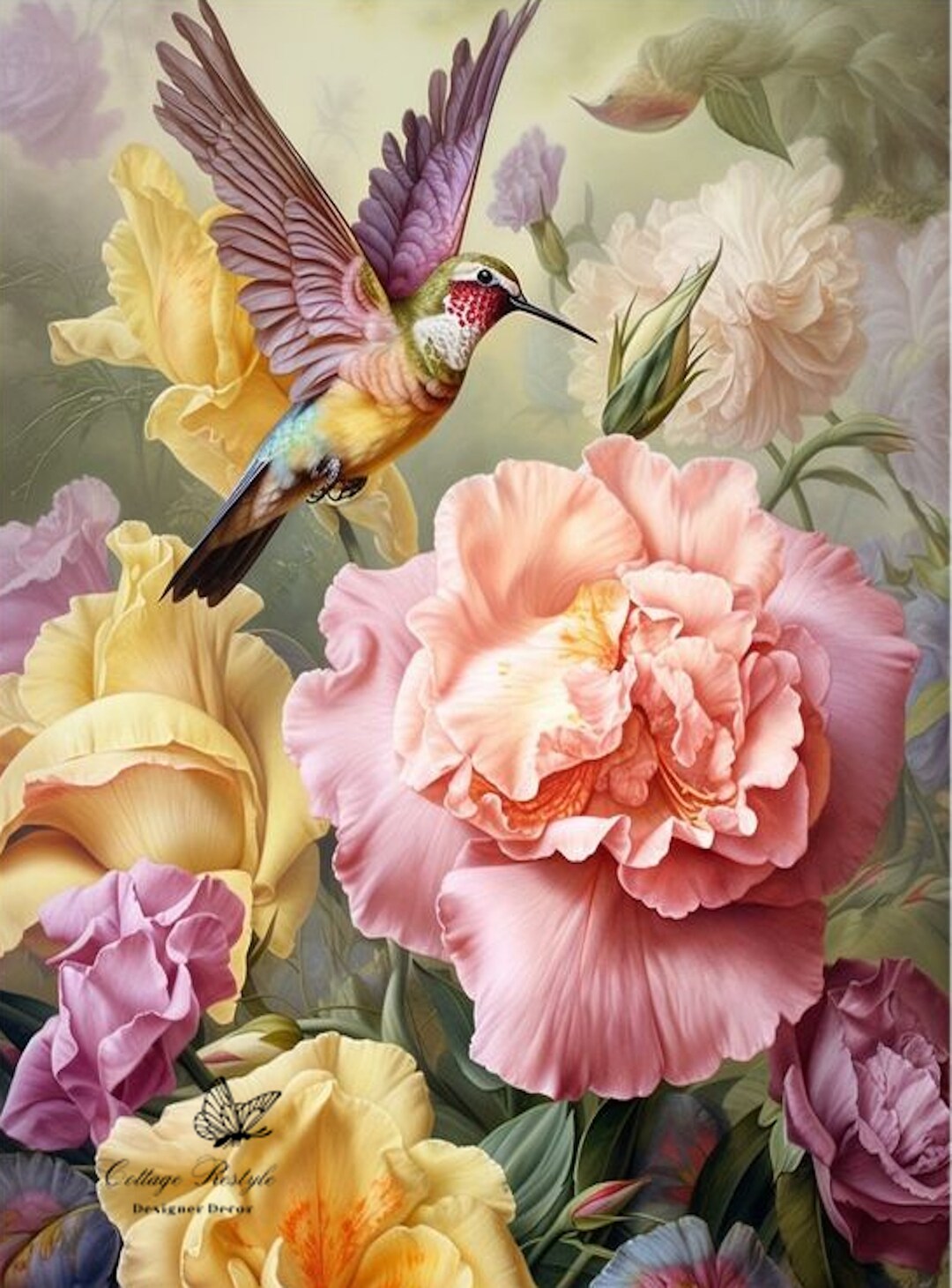 Hummer & Roses | Cottage Restyle Designer Decor Decoupage Tissue Paper ...