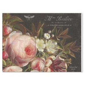 Vintage Floral Decoupage Tissue Paper | Designer Decor Paper | 20" X 30 ...