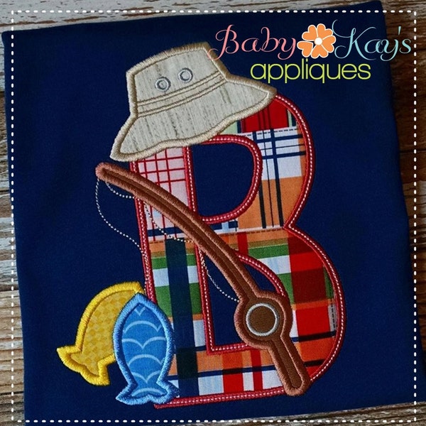 Fishing Applique - Etsy