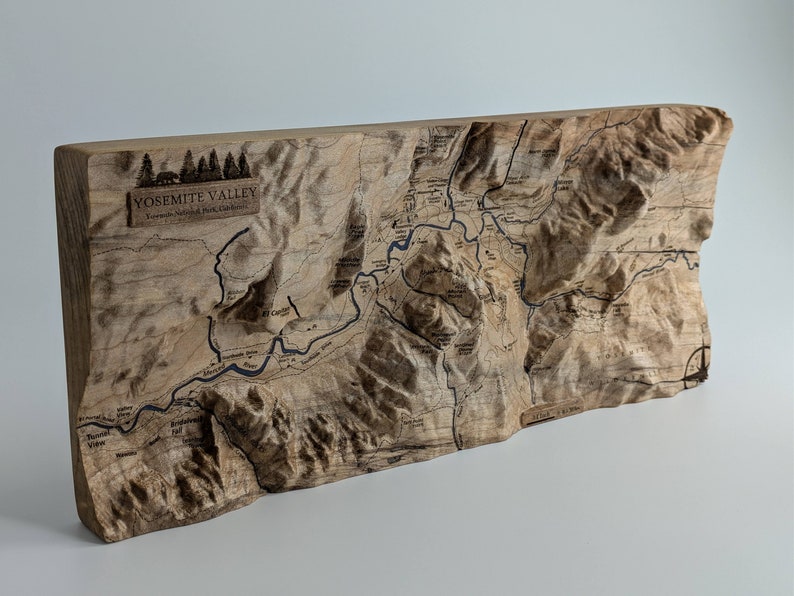Yosemite Valley 3D Wood Map - Etsy