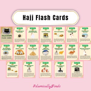 Hajj Flashcards Printable Set: Islamic Pilgrimage Learning (PNG, PDF ...