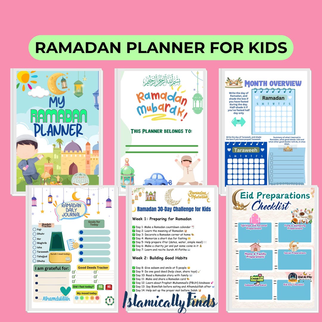 Ramadan Kids Activity Tracker: Islamic Good Deeds Chart (printable ...